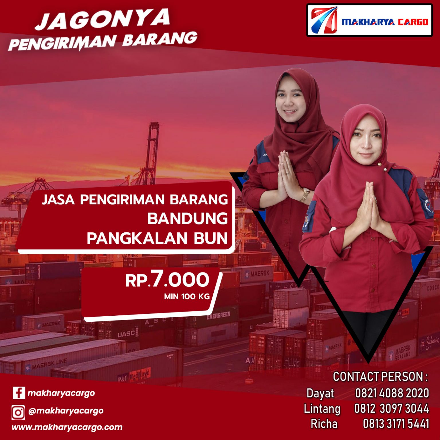 Pengiriman Barang Bandung Pangkalan Bun Ongkir Rp 7.000
