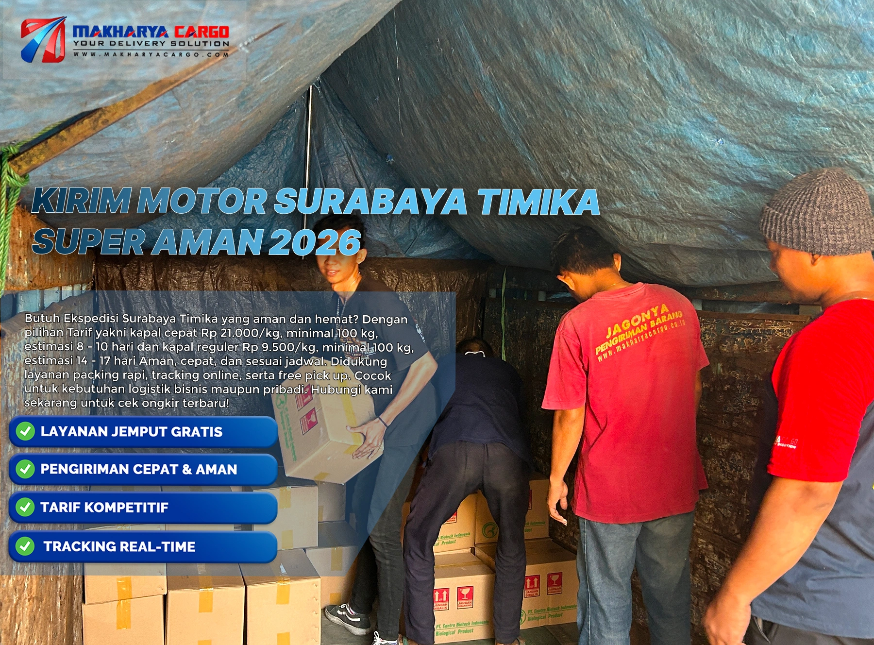 Kirim Motor Surabaya Timika Super Aman 100%